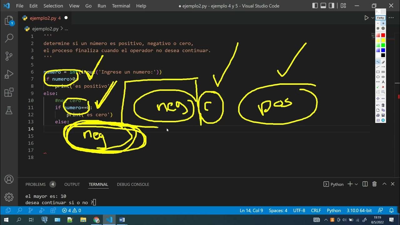 estructura while en python ingresar un numero y determinar positivo ...