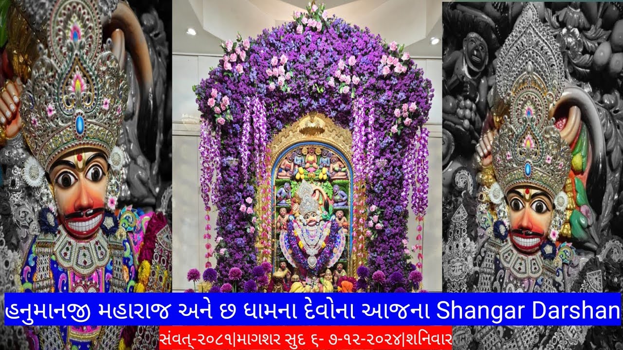 હનુમાનજી મહારાજ અને છ ધામના દેવોના આજના Shangar Darshan|સંવત્-૨૦૮૧ ...