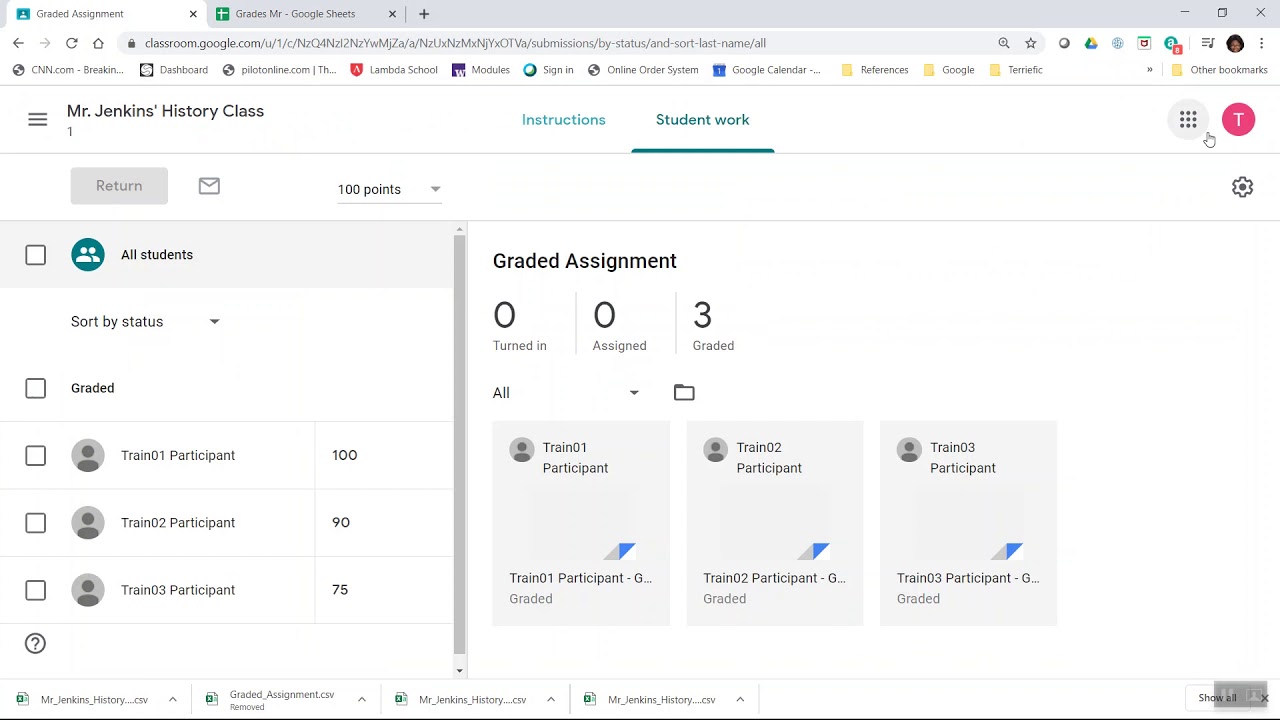 Export Grades out of Google Classroom - YouTube