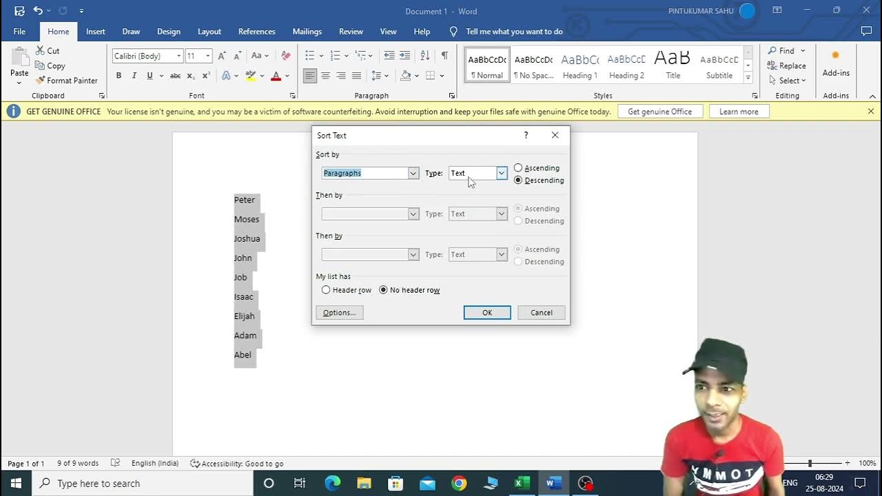How To Sort Alphabetically In Word | How To Sort Alphabetically In Ascending/Decending order in ...