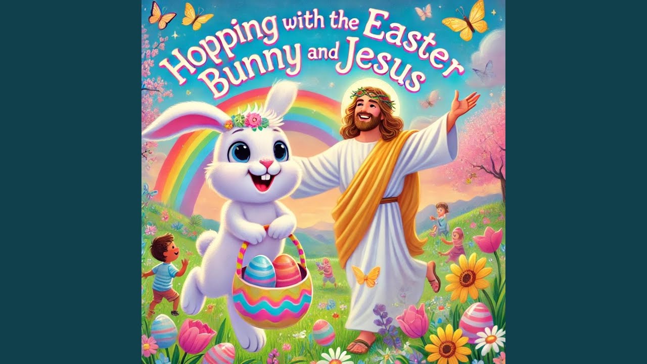 Hopping with the Easter Bunny and Jesus Kids Children Toddler Spring ...