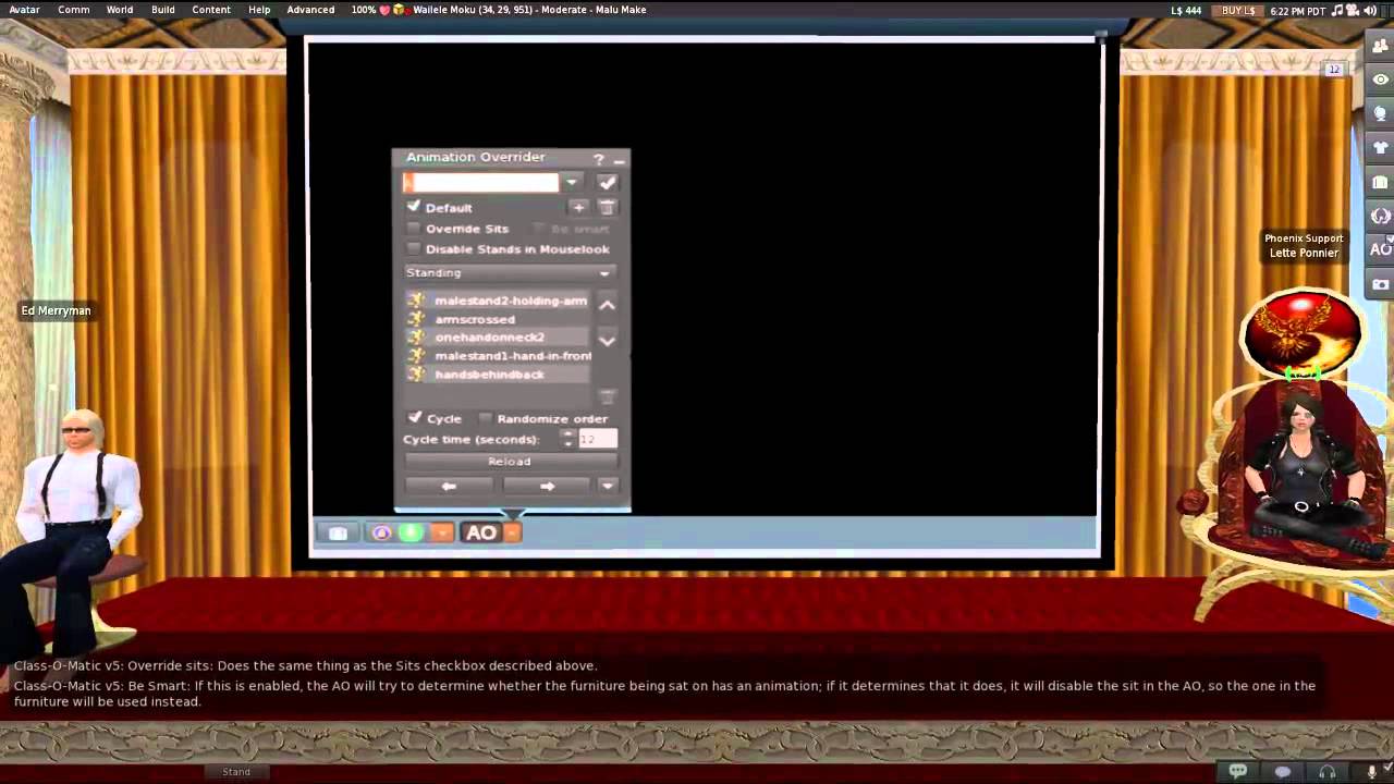 Firestorm Viewer - Animation Override Class - YouTube