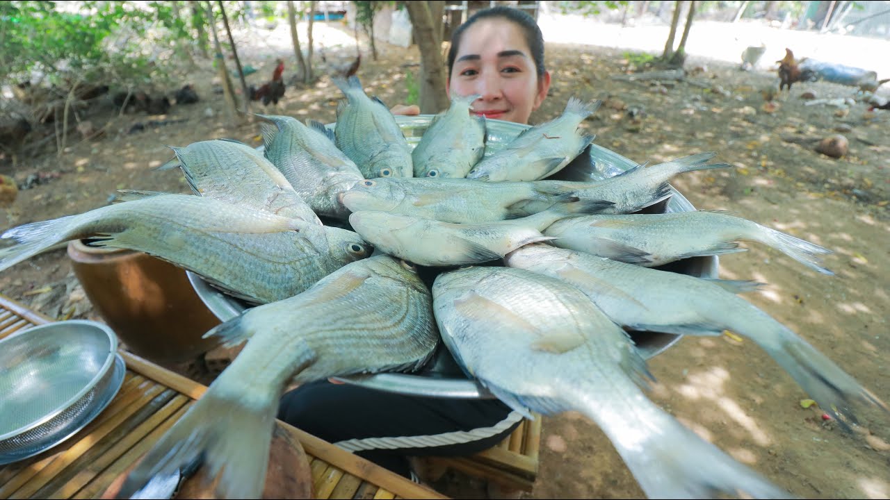 Crispy fish eating vegetable - Fish Crispy cooking - Cooking with sros ...