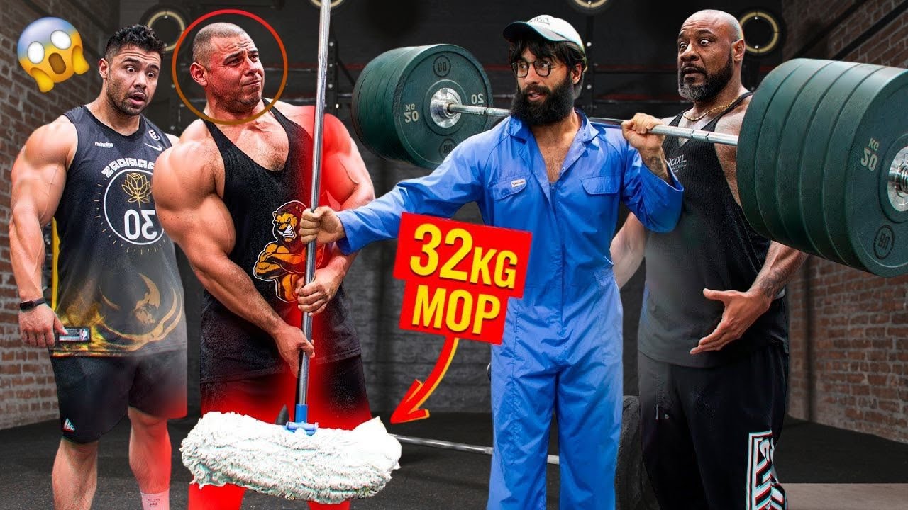 Elite Powerlifter Anatoly Uses a Heavy 32kg Mop While Pretending to ...