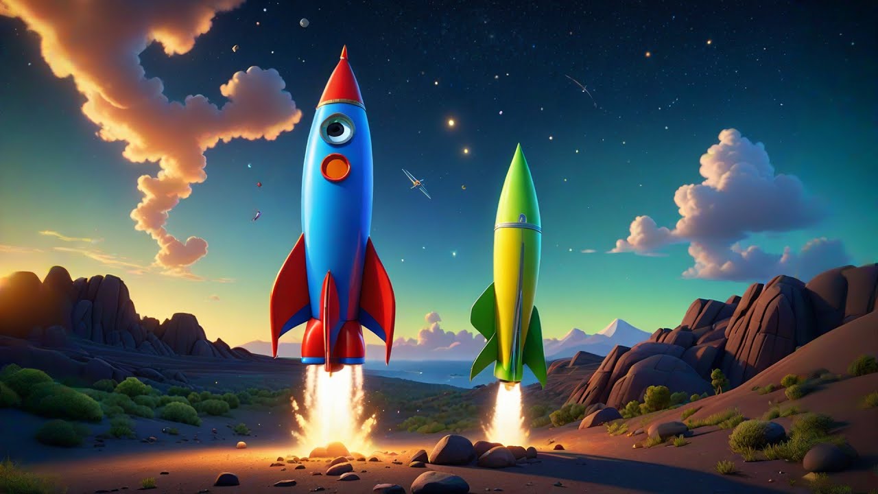 Seven Toy Rockets Blast to the Moon | Space Adventure Song for Kids ...