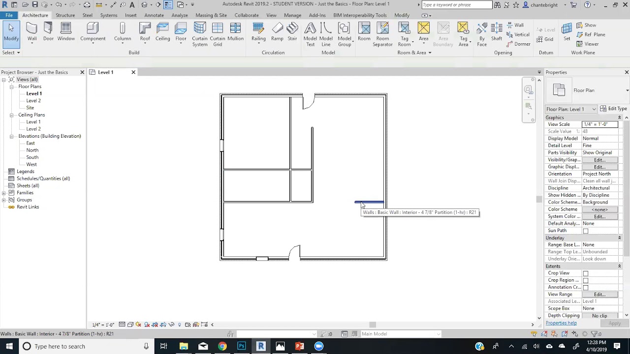 Revit Placing Interior Walls - Part 5 - YouTube