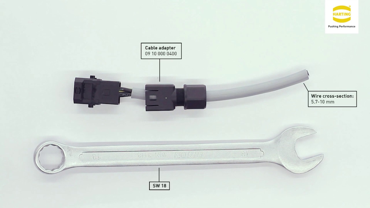 HARTING Han® 1 A Cable Adapter Assembly instruction - YouTube