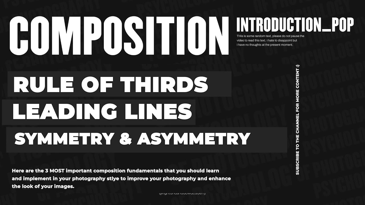 Photography composition for beginners Part 1 | Top 3 Pro Tips for ...