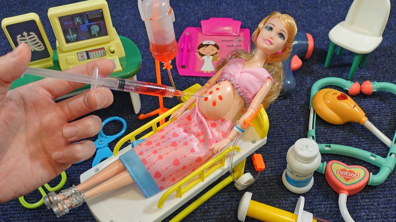 10 Minutes Satisfying Pretend Doctor & give Birth playset Review | ASMR ...