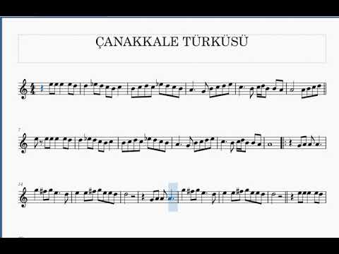 ÇANAKKALE TÜRKÜSÜ -FLÜT  NOTALARI
