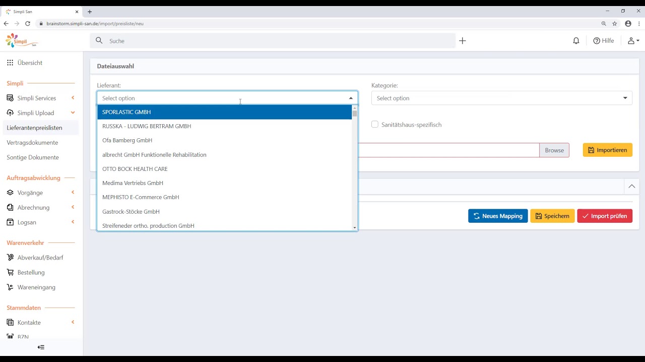 Simpli San - Lieferantenpreislisten Hochladen - YouTube