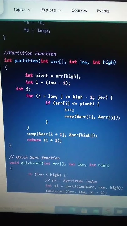 C Program For Quick Sort In Recursive Mode Datastructures Cprogramming Coding Youtube 