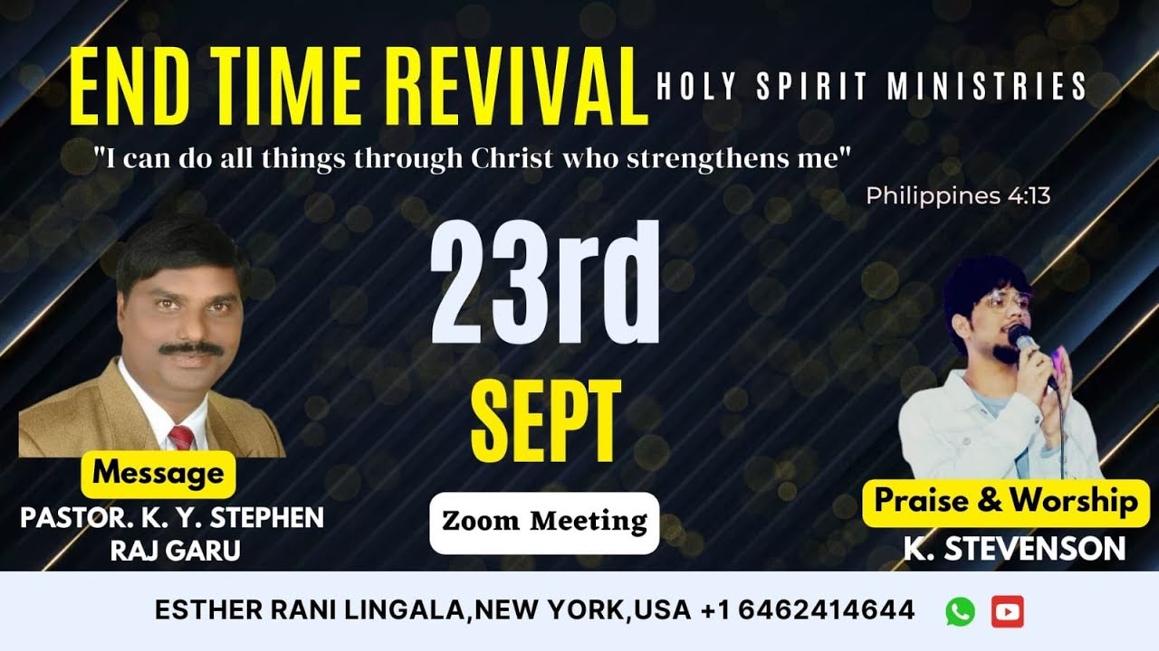 23th, September- 2023 Zoom Meeting - End Time Revival - Holy Spirit ...
