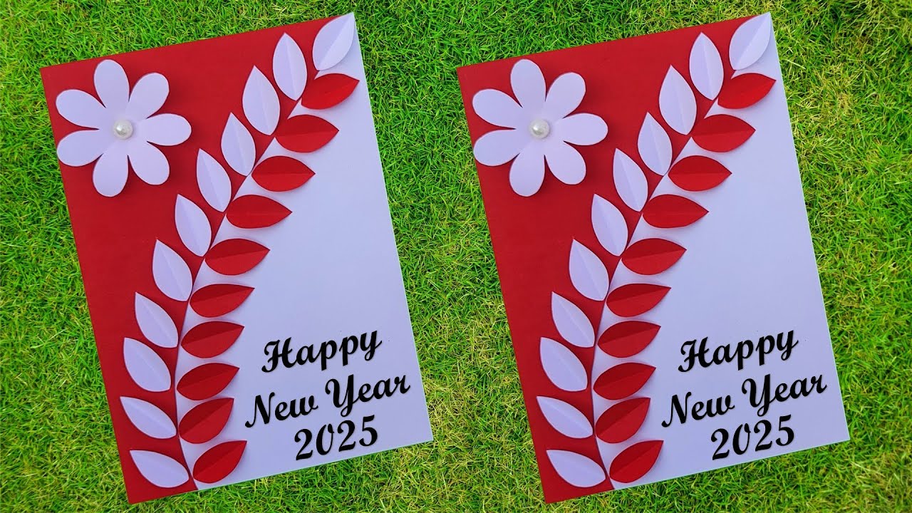 Diy happy new year greeting card/happy new year card making/new year ...