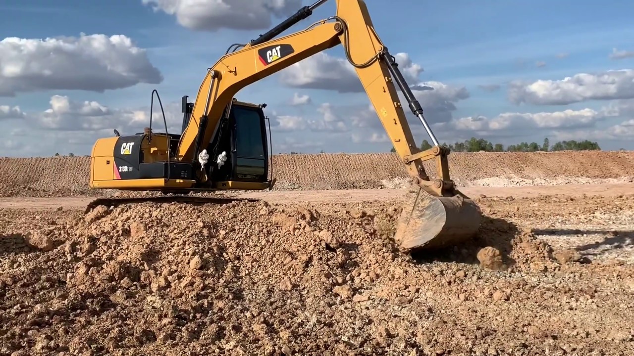 รถแม็คโครตักดิน รถขุดแคต Excavator CAT 313D - YouTube