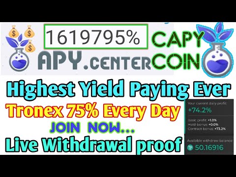 Apy center, capy coin, tronex 70% EveyDay - YouTube