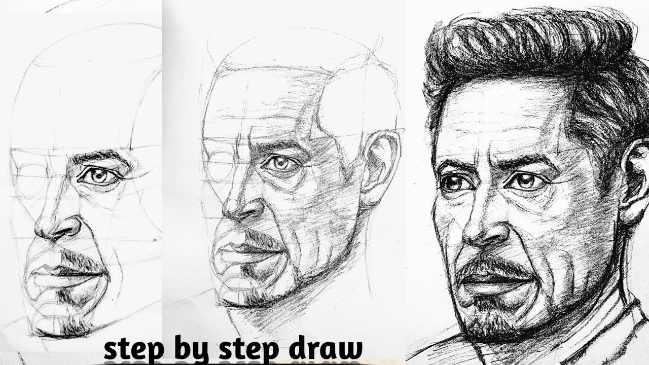 iron man face Drawing| Step by step draw Loomis method - YouTube