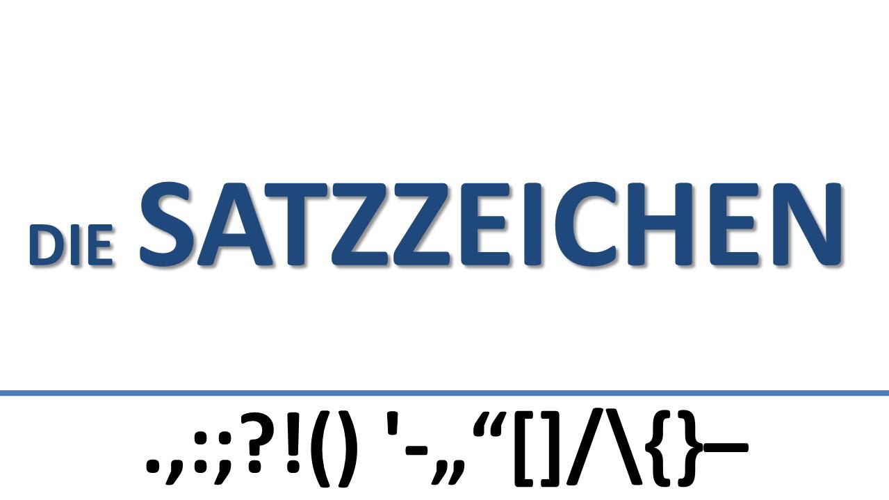 Deutsch: die Satzzeichen/punctuation marks in German - YouTube