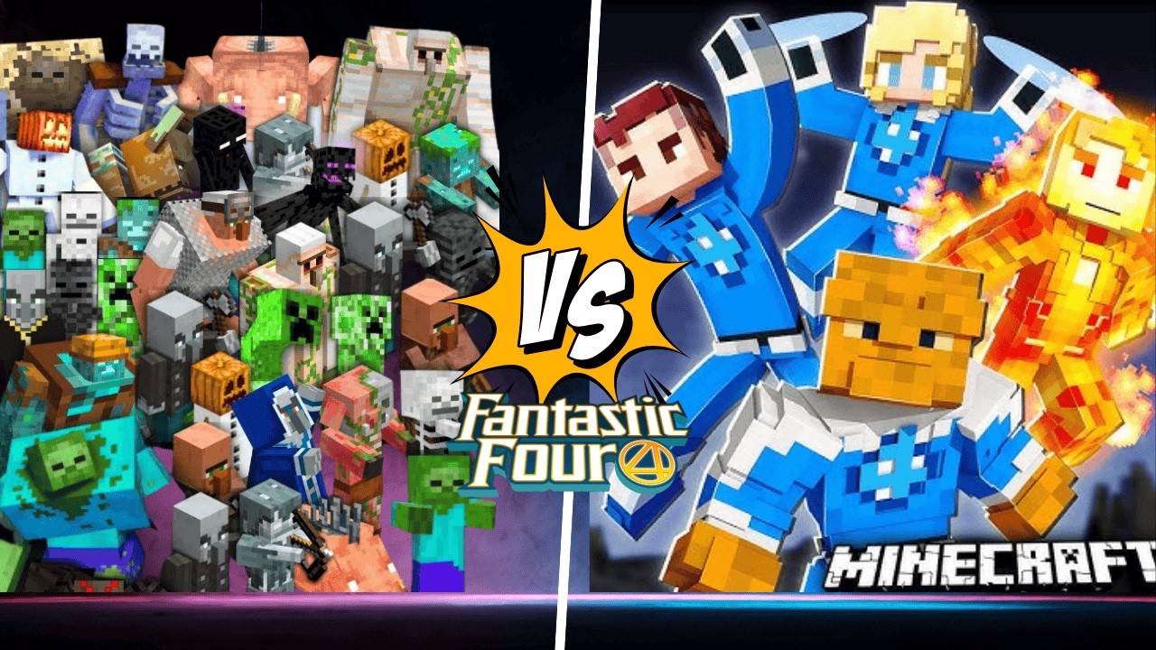 Los 4 Fantásticos VS Todos los Mobs de Minecraft 🔥 - YouTube