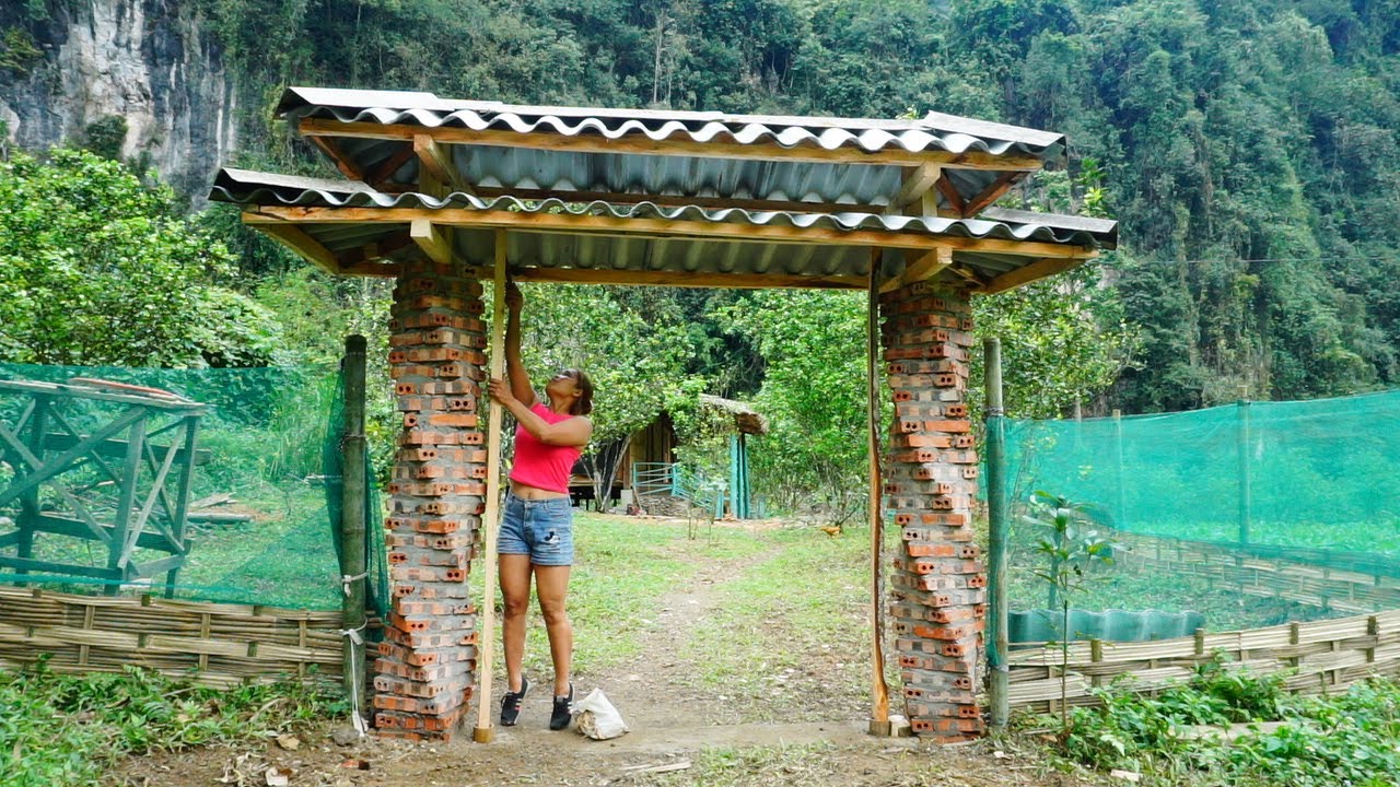 TIMELAPSE:start to finish,build a 2-storey Wooden Gate,build the ...