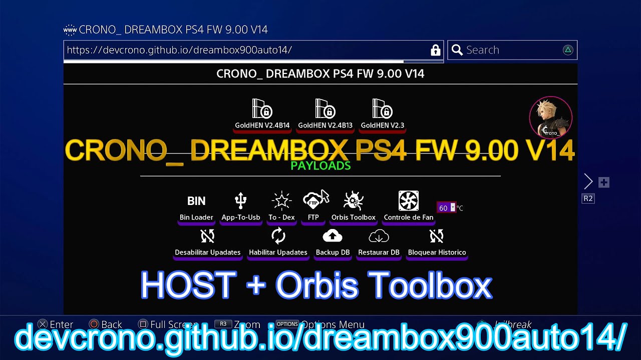 PS4 CRONO _ DREAMBOX.V14 HOST 9.00 HOST + Orbis Toolbox - YouTube