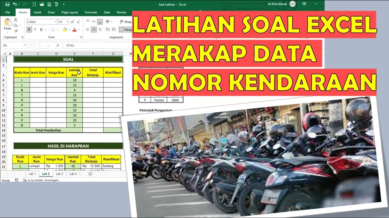 LATIHAN SOAL EXCEL - UNTUK PEMULA PART 1 - YouTube