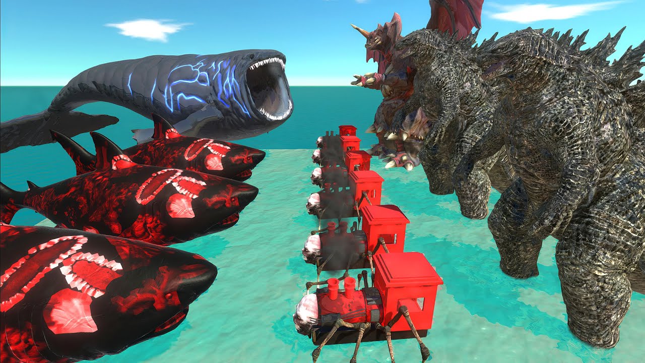 Aquatics Battle - The Bloop VS Red Team Megalodon + Godzilla 2021 ...
