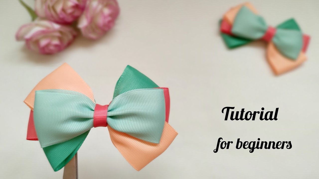 A bow tutorial with grosgrain ribbon for beginners step by step| make a ...