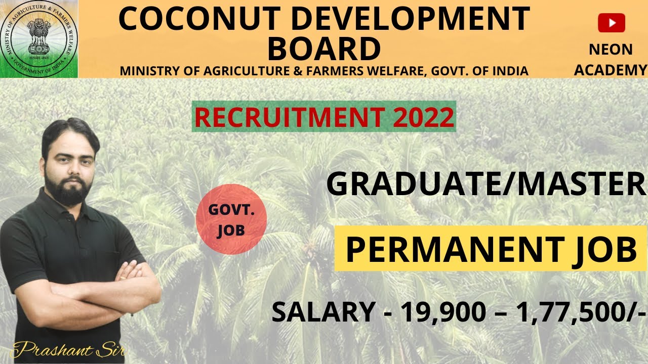 Coconut Development Board Recruitment 2022 | Permanent Job 2022 ...