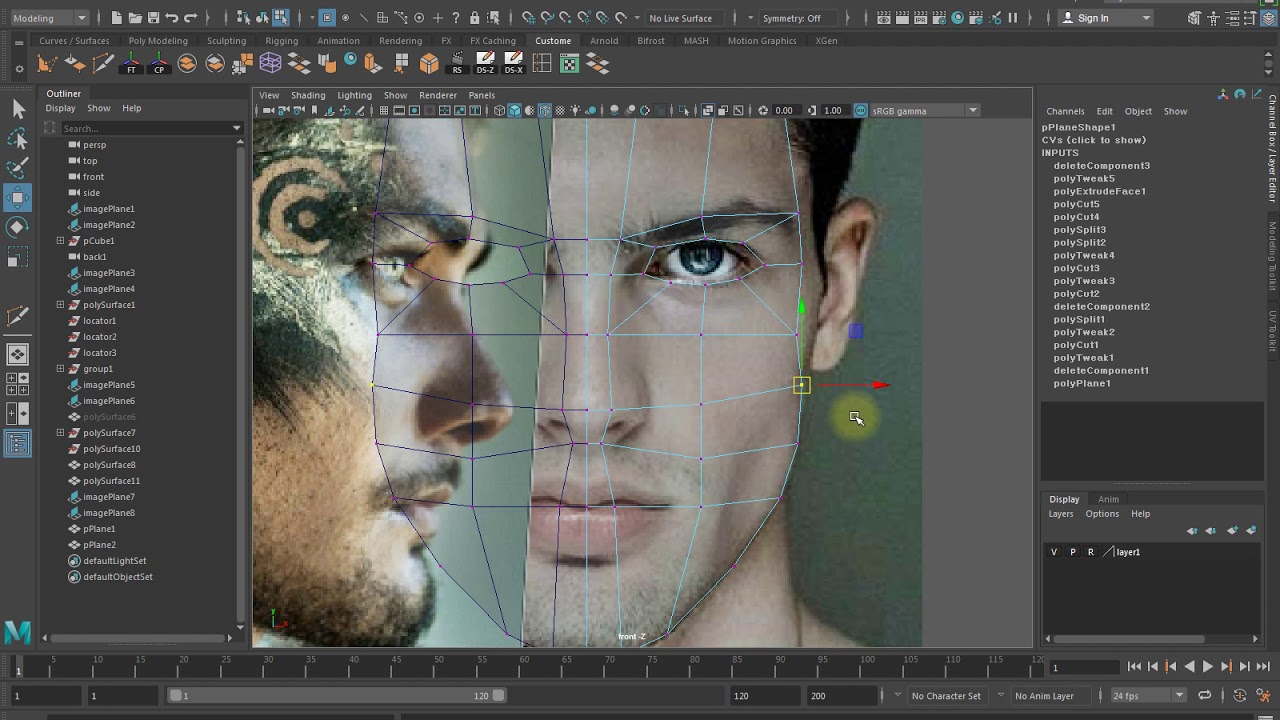 [MAYA] human face modeling 1 hour cut - YouTube