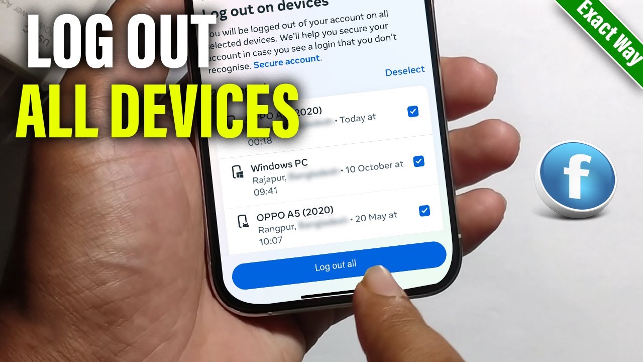 How to Log Out of Facebook on All Devices 2026 (Android & iOS) - YouTube
