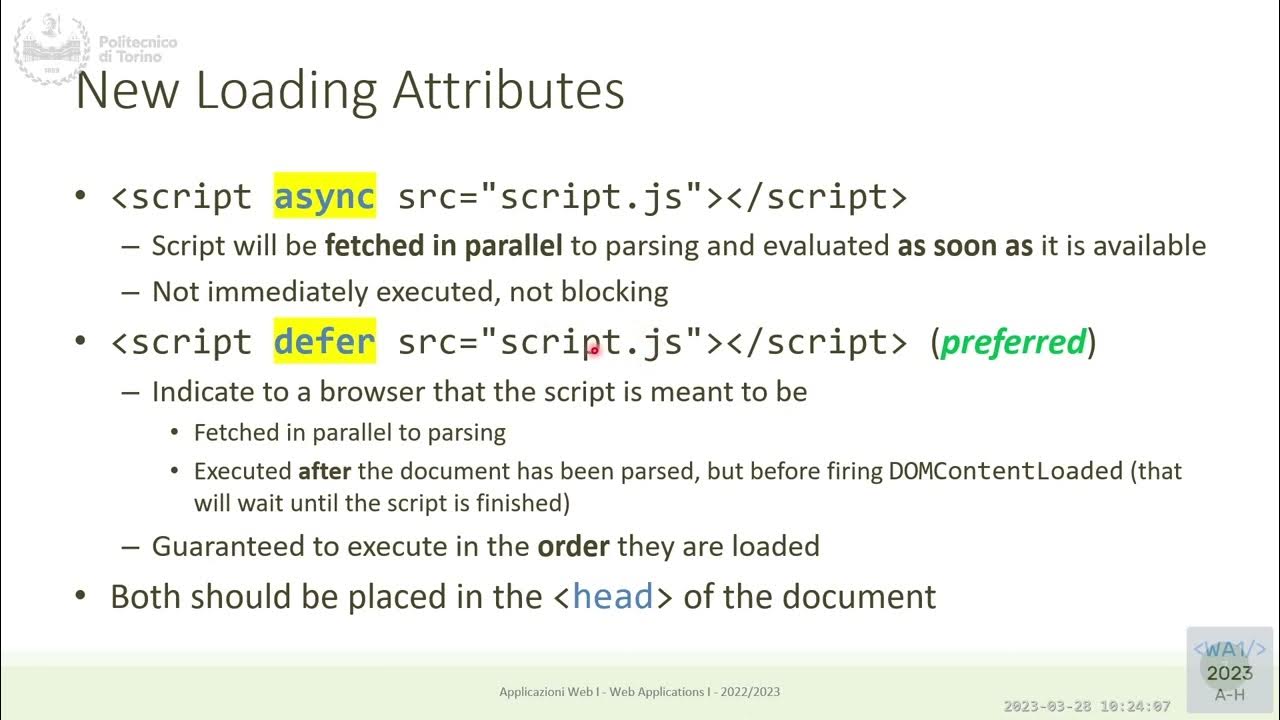 WA1-2023-L11: JavaScript in the Browser - DOM, Events - YouTube