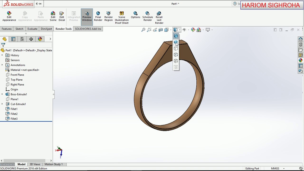 #Solidworks Tutorial Ring Modelling Jewellery Design # - YouTube