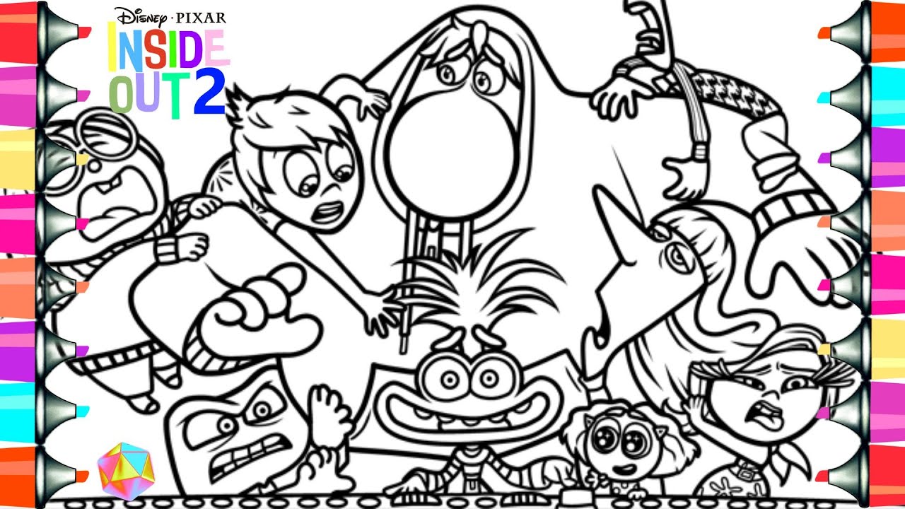 Inside Out 2 Coloring Pages / Envy Anxiety Joy Anger Disgust Sadness ...