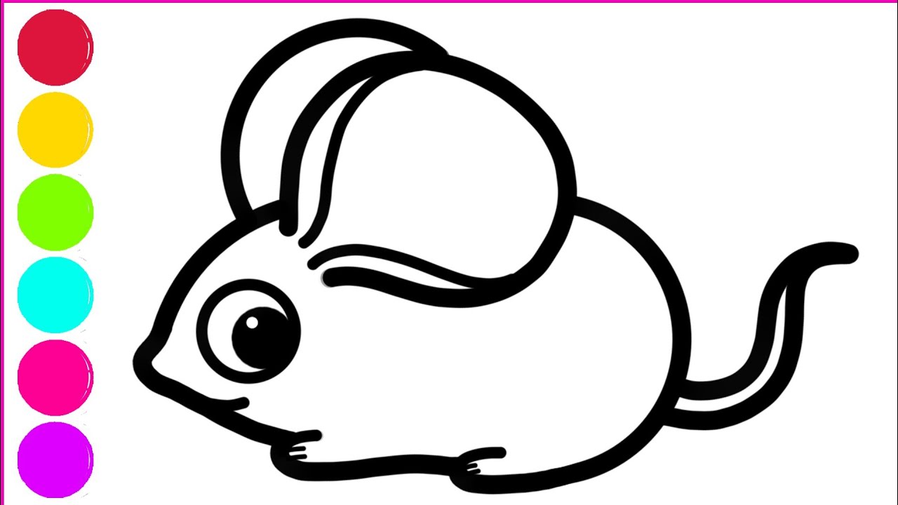 Mouse Drawing, Coloring and Painting for Kids and Toddlers| How to draw ...