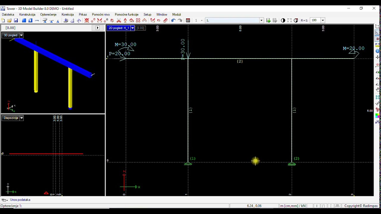 Dodavanje opterećenja/How to add loads - Radimpex Tower 8 - YouTube