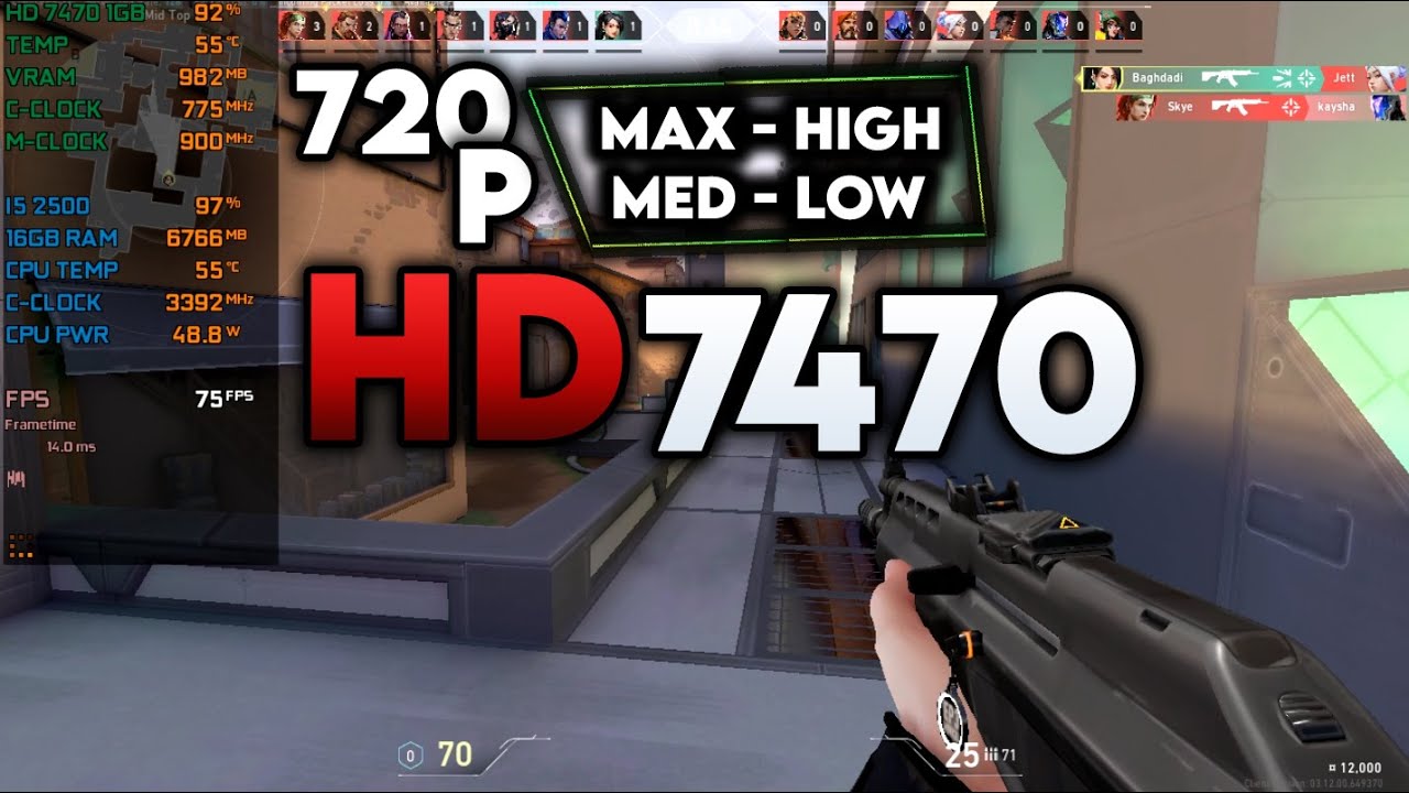 VALORANT : AMD HD 7470 1GB + I5 2500 - Benchmark Test - YouTube