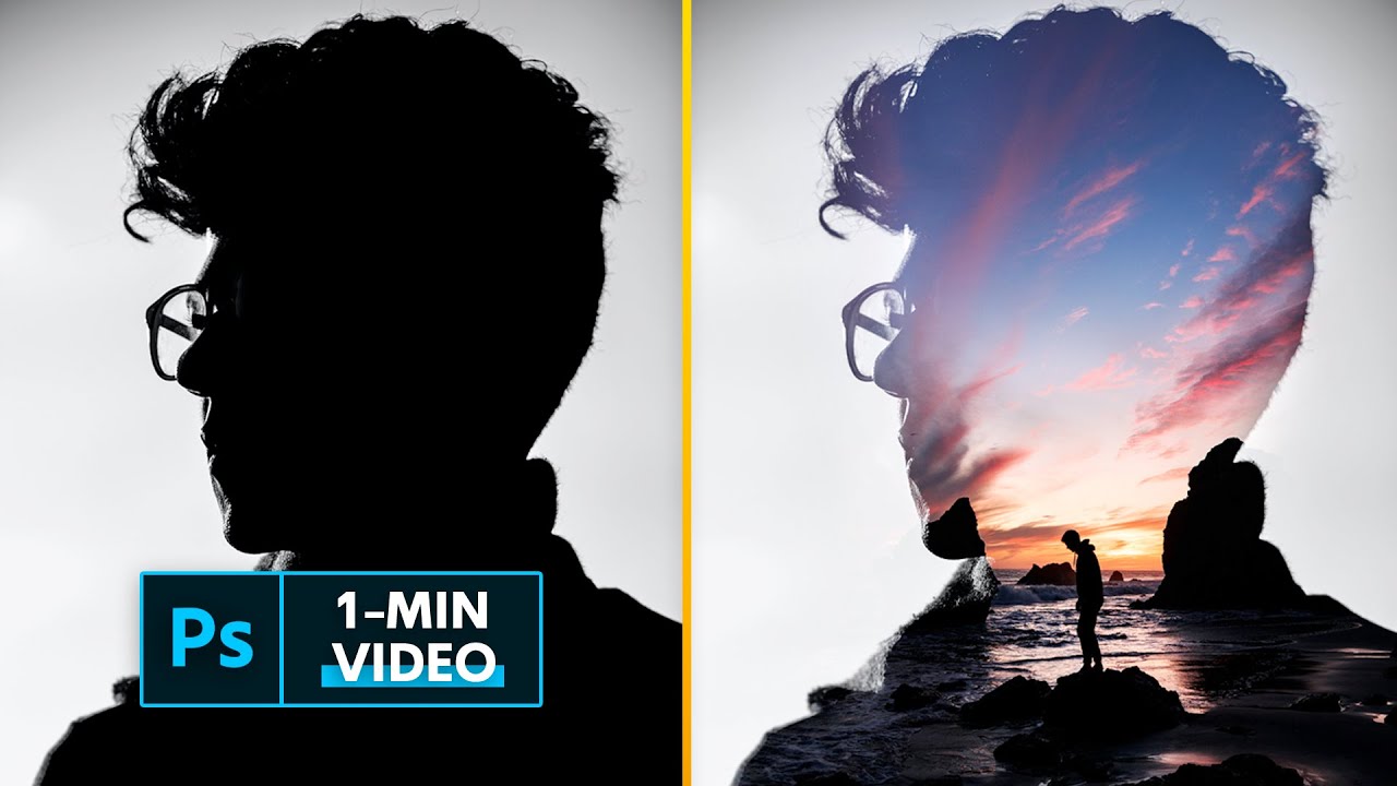 Double Exposure In Photoshop - 1 Minute Photoshop Tutorial - YouTube