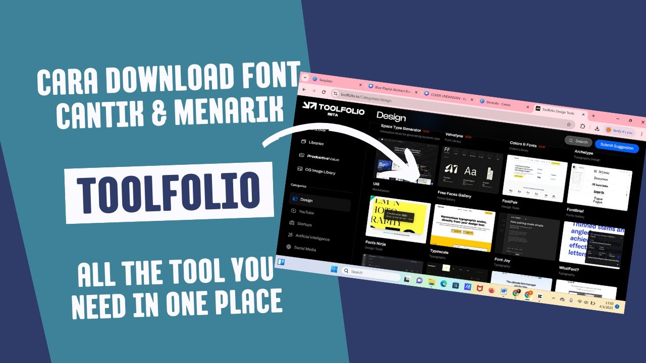 CARA DOWNLOAD FONT CANTIK DAN MENARIK || GUDANGNYA FONT DI TOOLFOLIO - YouTube