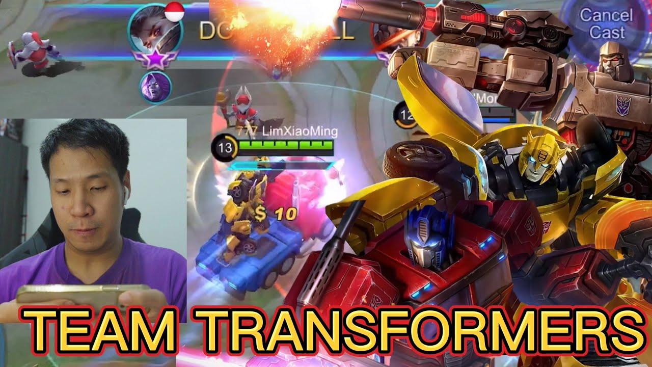 TRANSFORMERS 皮肤 FULL TEAM 打爆排位赛 MOBILE LEGENDS: BANG BANG - YouTube