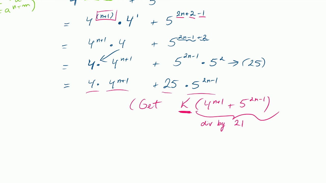 Induction Divisibility Proof Proving That 4 n 1 5 2n 1 Is