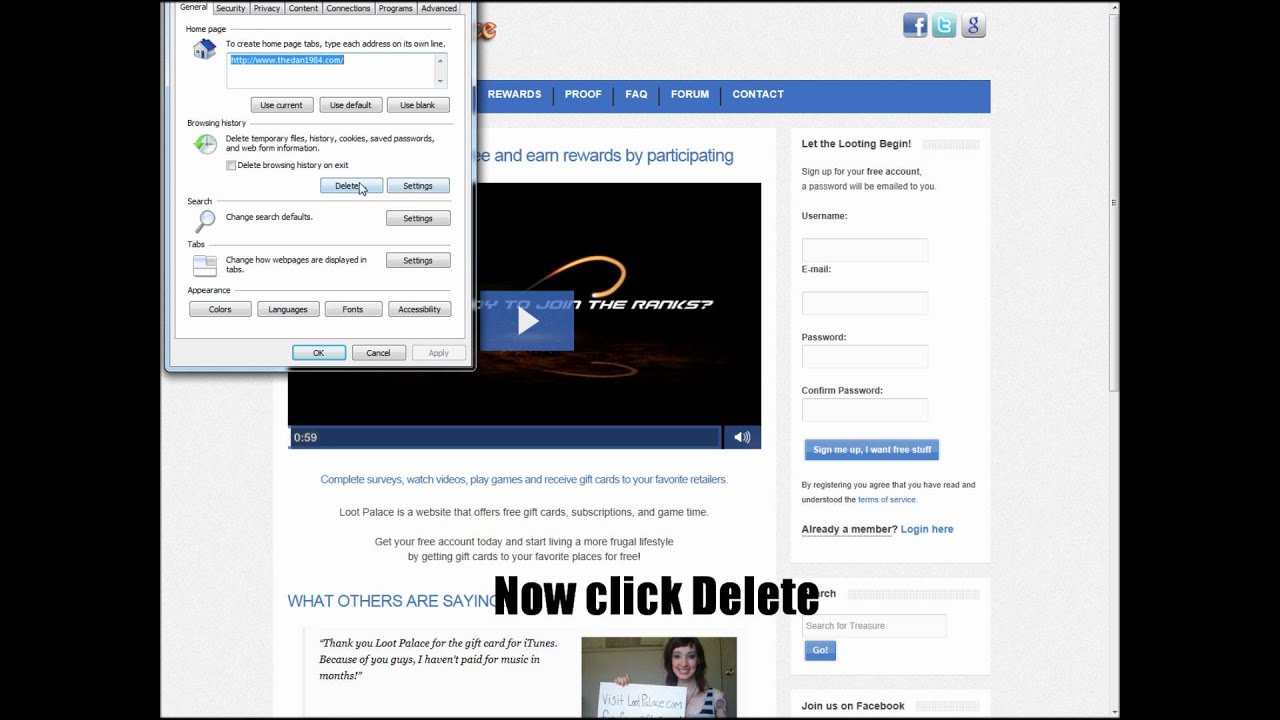 How to Clear Internt Cookies in Internet Explorer 9 Browser - YouTube