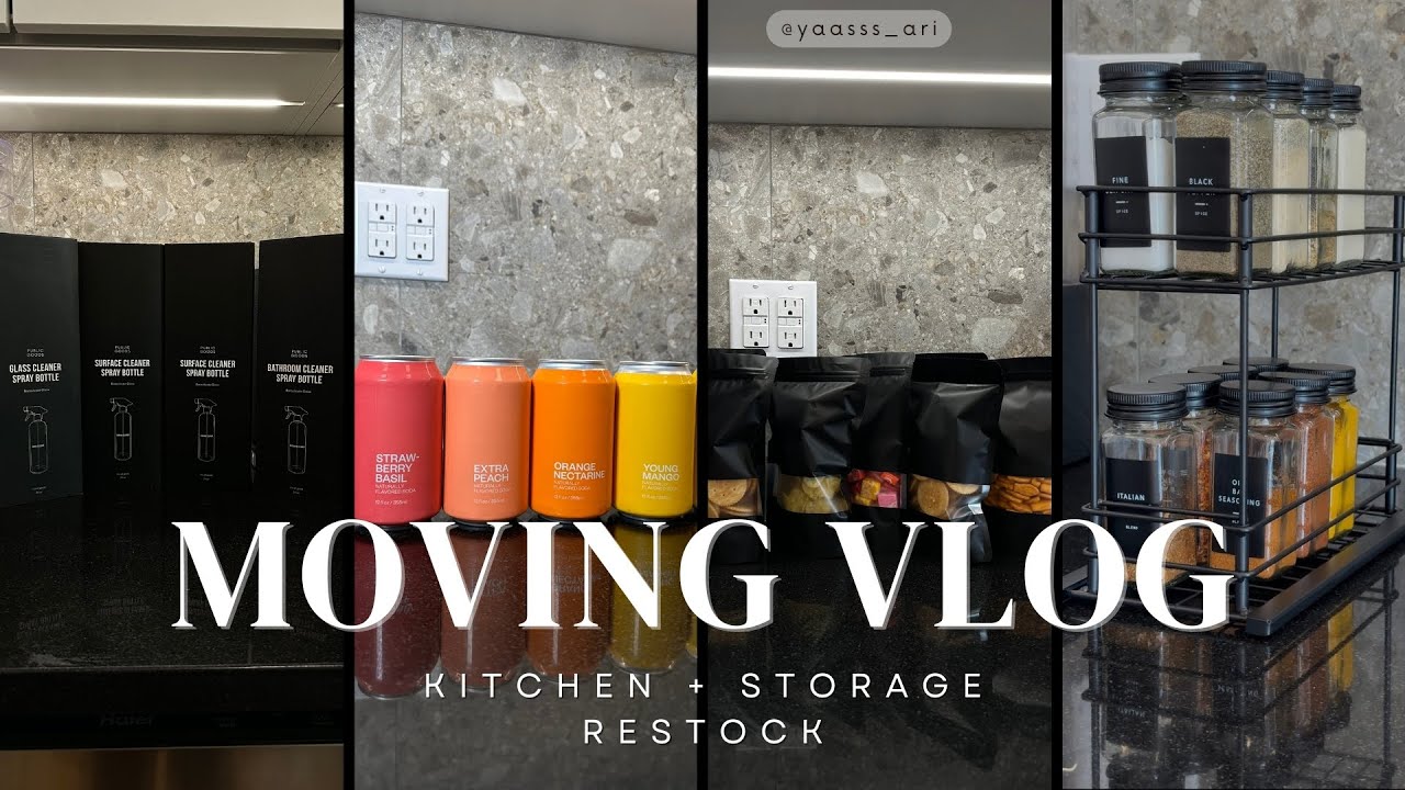 MOVING VLOG 02: THE ULTIMATE RESTOCK & RESET | ALL BLACK KITCHEN DECOR ...