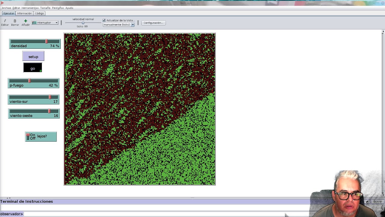 NetLogo Modelo de un Incendio Forestal - YouTube