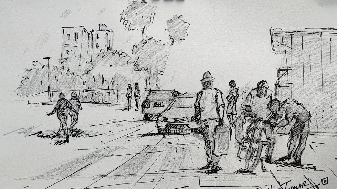 How to draw any location quick with forces | Daily sketching practice ...