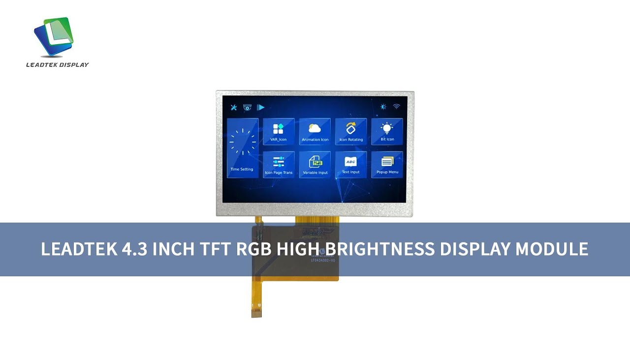 Leadtek 4.3 inch TFT RGB High Brightness Display Module - YouTube