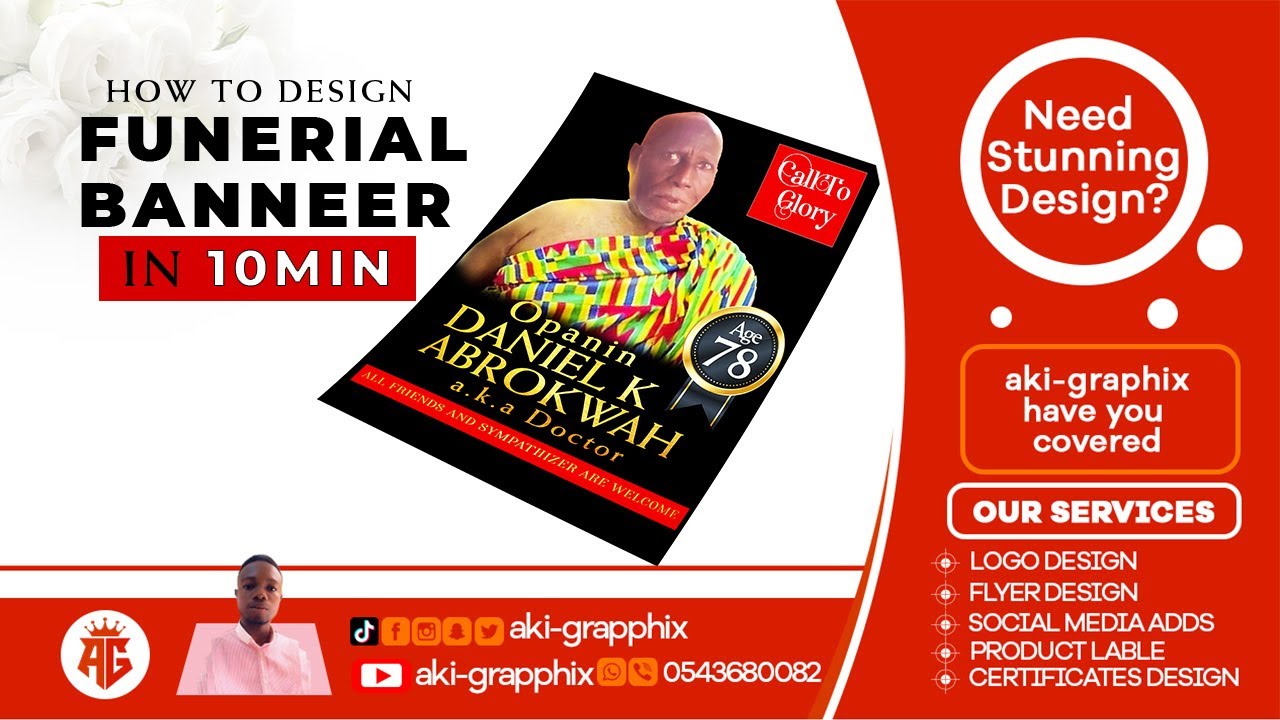 HOW TO DESIGN FUNERAL BANNER IN PHOTOSHOP #safejourneydady # ...