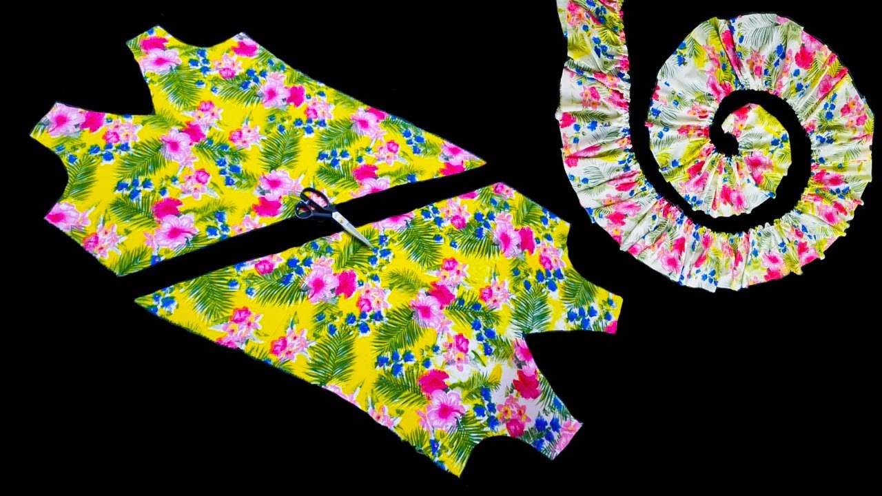 Designer short frock cutting and stitching with box plates | new frock ...