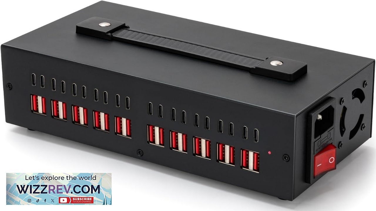 300W USB~C Charging Station 40 Port (20 USB A & 20 USB~C Review - YouTube