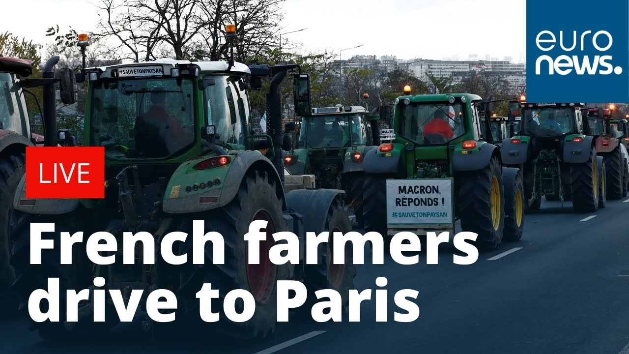 French farmers are driving their tractors to Paris in protest | LIVE ...